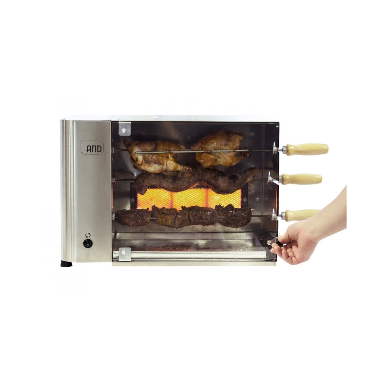 Churrasqueira Rotativa Inox a Gás 3 Espetos Anodilar 127/220V