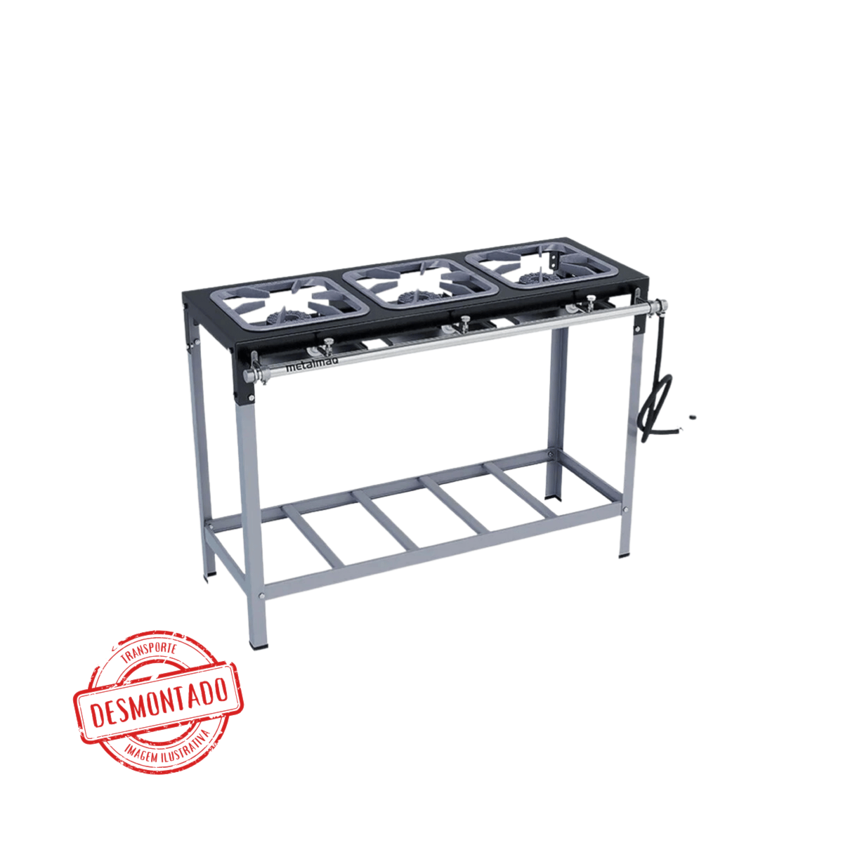 Fogão Industrial 3 Bocas Alta Pressão Metalmaq Stori Max 30X30