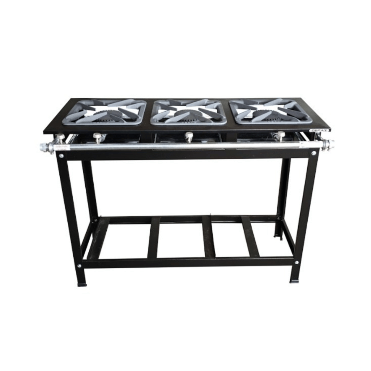Fogão Industrial Alta Pressão 3 Boca Simples Cefaz 30X30 CFZG-124