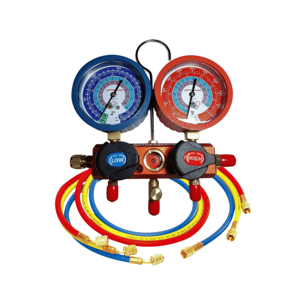 Manifold Analógico com Mangueiras 90CM Gás R-410A / R-32 Rothenberger ...